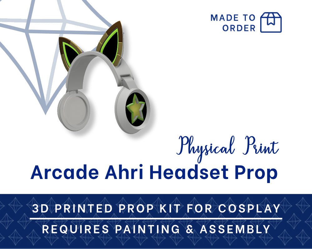 Arcade Ahri Headphones 3D Printed Kit - League of Legends Cosplay Acce ...