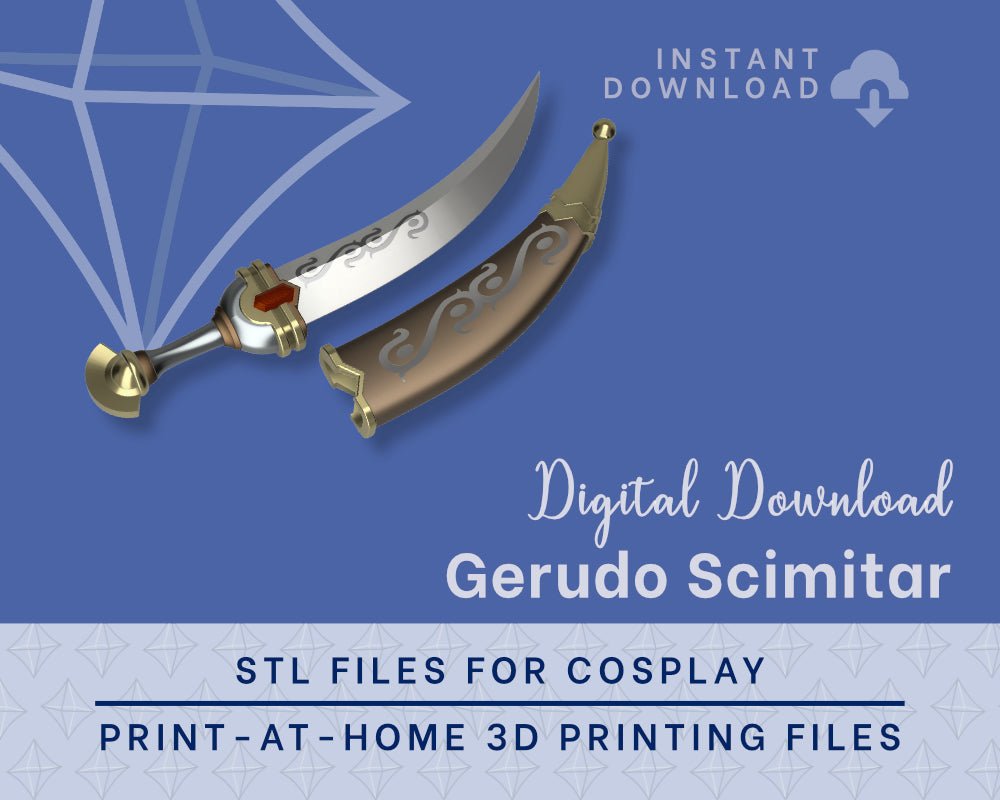 Gerudo Scimitar STL Files - Zelda Breath of the Wild Cosplay Prop (Dig ...