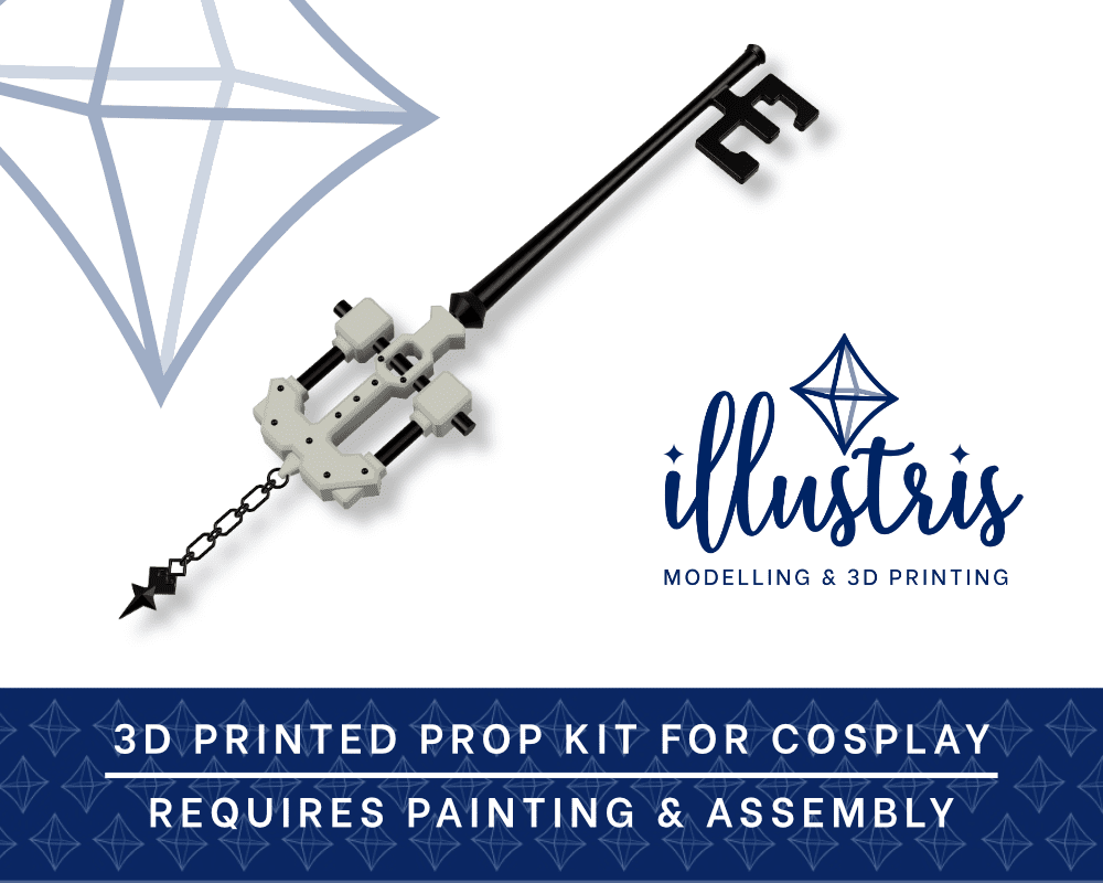 AQUA Defender Keyblade 3D PRINTED KIT [Kingdom Hearts] – Illustris Models