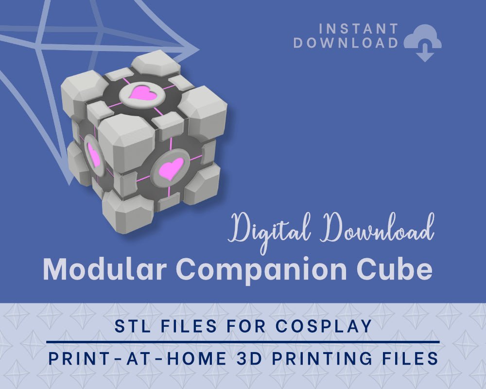 MODULAR Companion Cube STL FILES | Cosplay Prop | Instant Download 3D ...